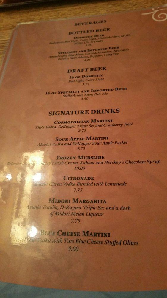 Menu at Pala Cafe, Pala