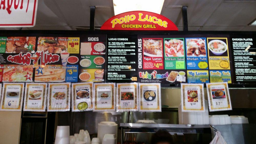 Menu at Pollo Lucas restaurant, Hoover