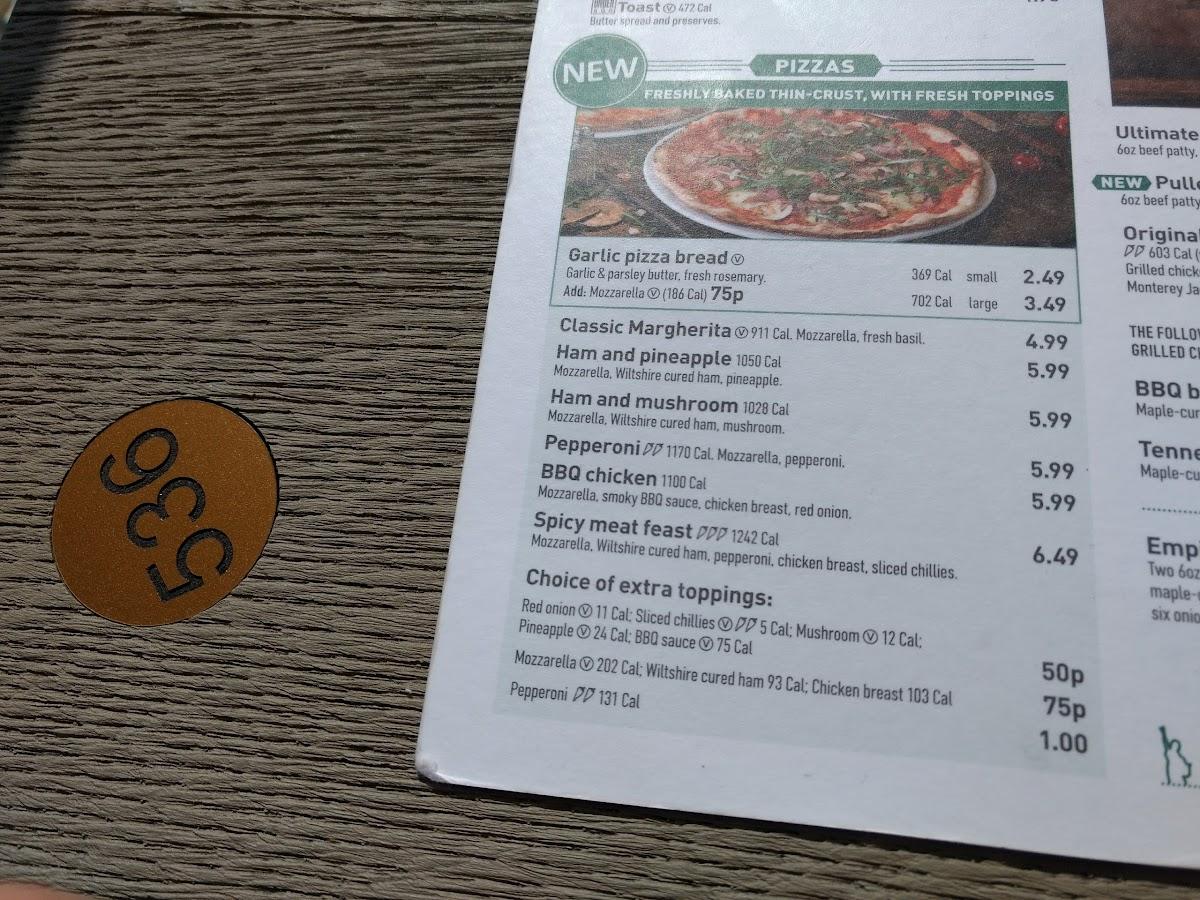 Menu at Royal Victoria Pavilion - JD Wetherspoon pub & bar, Ramsgate