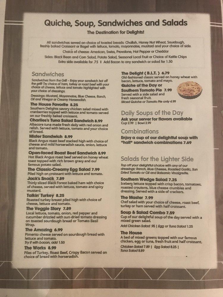 Menu at Southern Delights & More desserts, Landrum