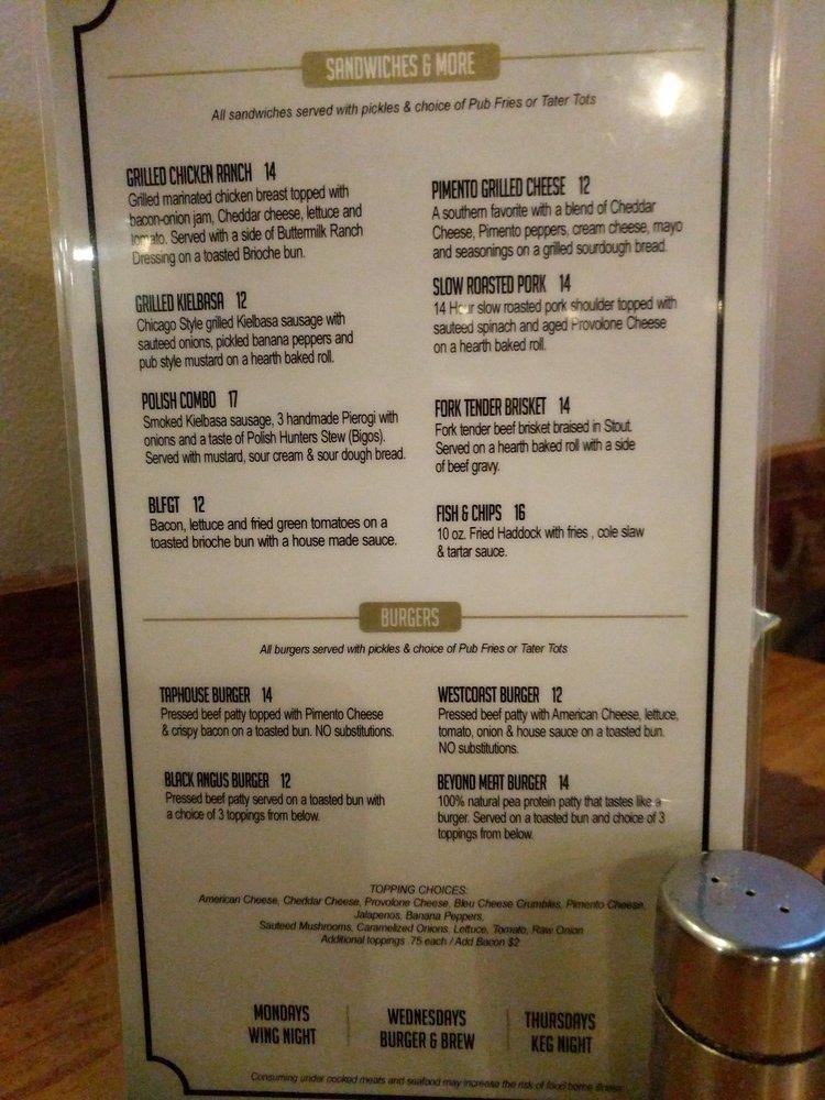 Menu at Tap House Grille pub & bar, Windham
