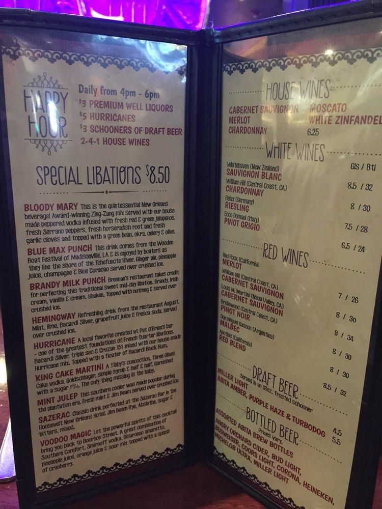 Carta del postres Tibby's New Orleans Kitchen, Brandon