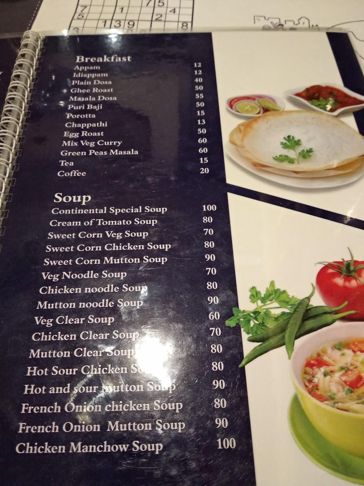 Menu at Evergreen Continental, Pathanamthitta