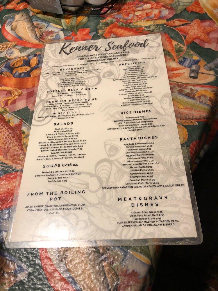Menu at Kenner Seafood, Market, Restaurant & Catering, Kenner