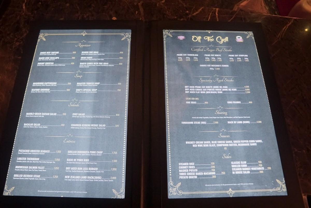 Menu at Marble + Grain Steakhouse, Mandaue City