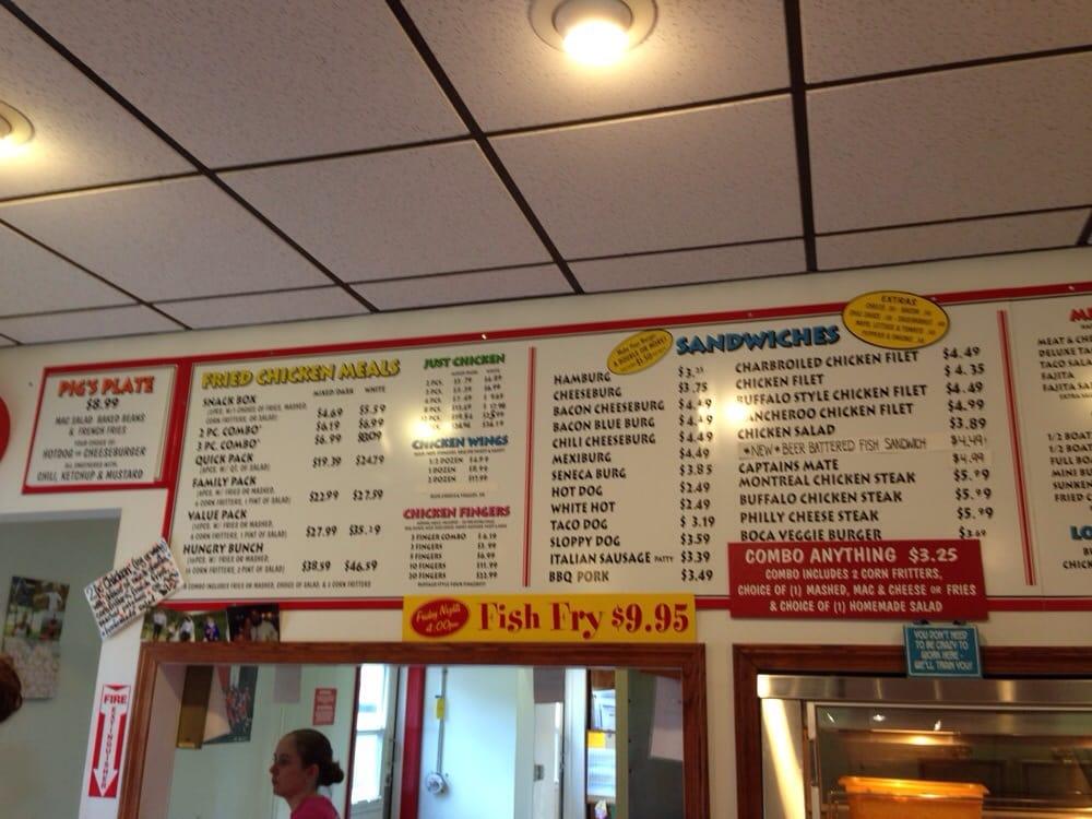 Menu at Seneca Farms restaurant, Penn Yan, NY-54A