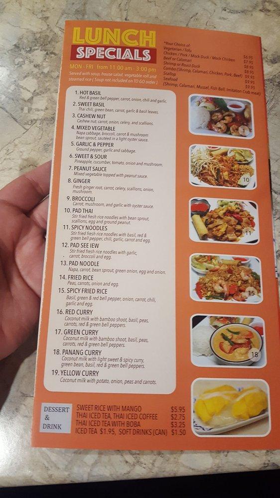 Menu at Thai Taste 2 restaurant, Bonita
