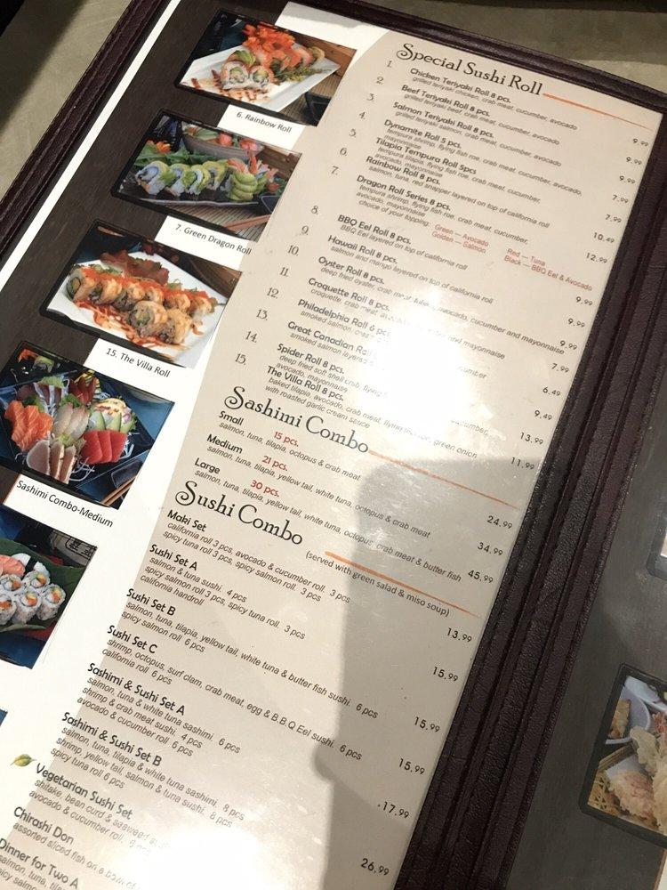 Menu at The Villa restaurant, Whitby