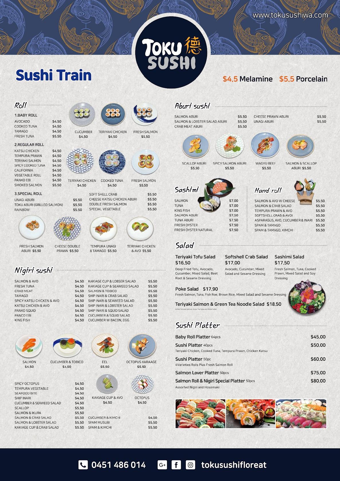 Menu at Toku Sushi Floreat restaurant, Floreat