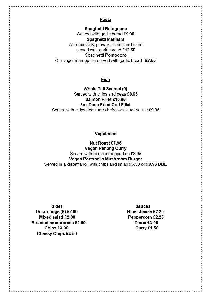 Menu at The Well Inn pub & bar, Shepton Mallet