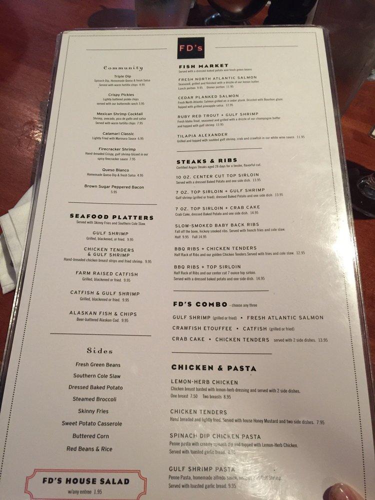 Menu at FD's Grill House pub & bar, Pflugerville