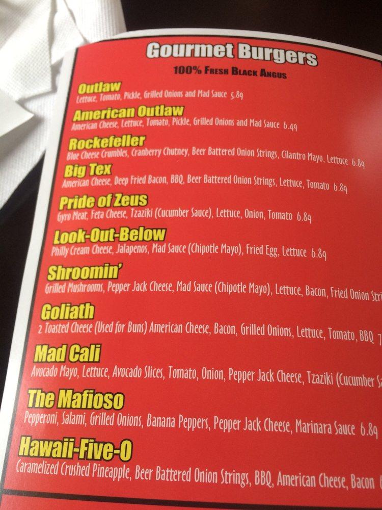 Menu at Mad Mikes Burgers & Fries restaurant, Florence, Dixie Hwy