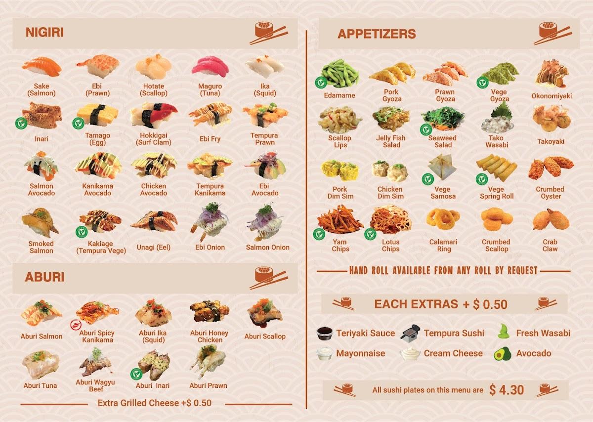 Menu at Snap Sushi Japanese Restaurant, Banksia Beach