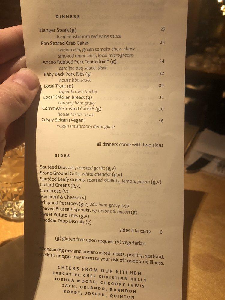 Menu at Maya pub & bar, Charlottesville
