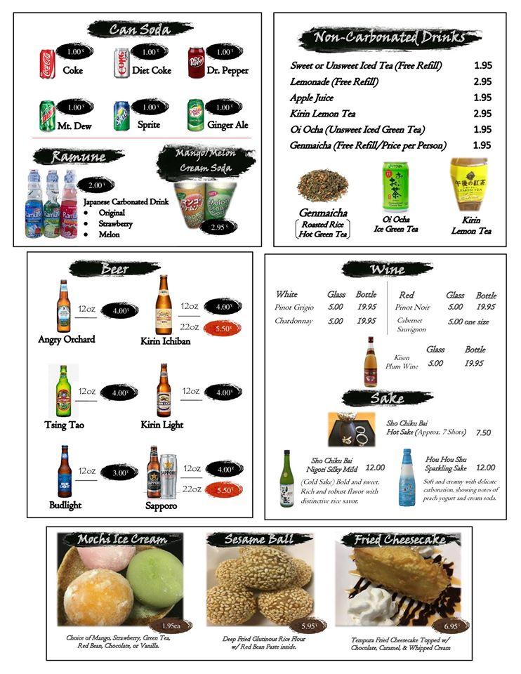 Menu at Misako Asian Cuisine restaurant, Virginia Beach, Shore Dr #113