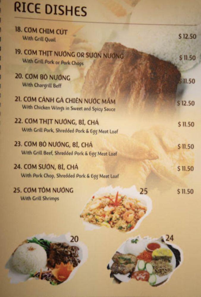 Menu at Pho OK restaurant, Atlantic City