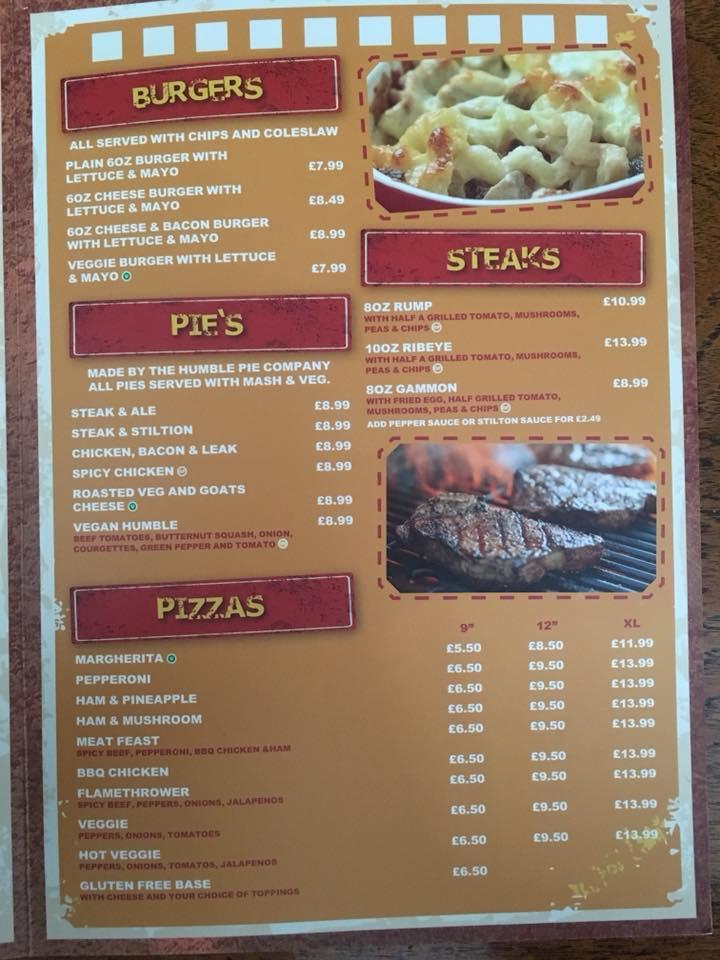 Menu at The Brean Down Inn pub & bar, Brean