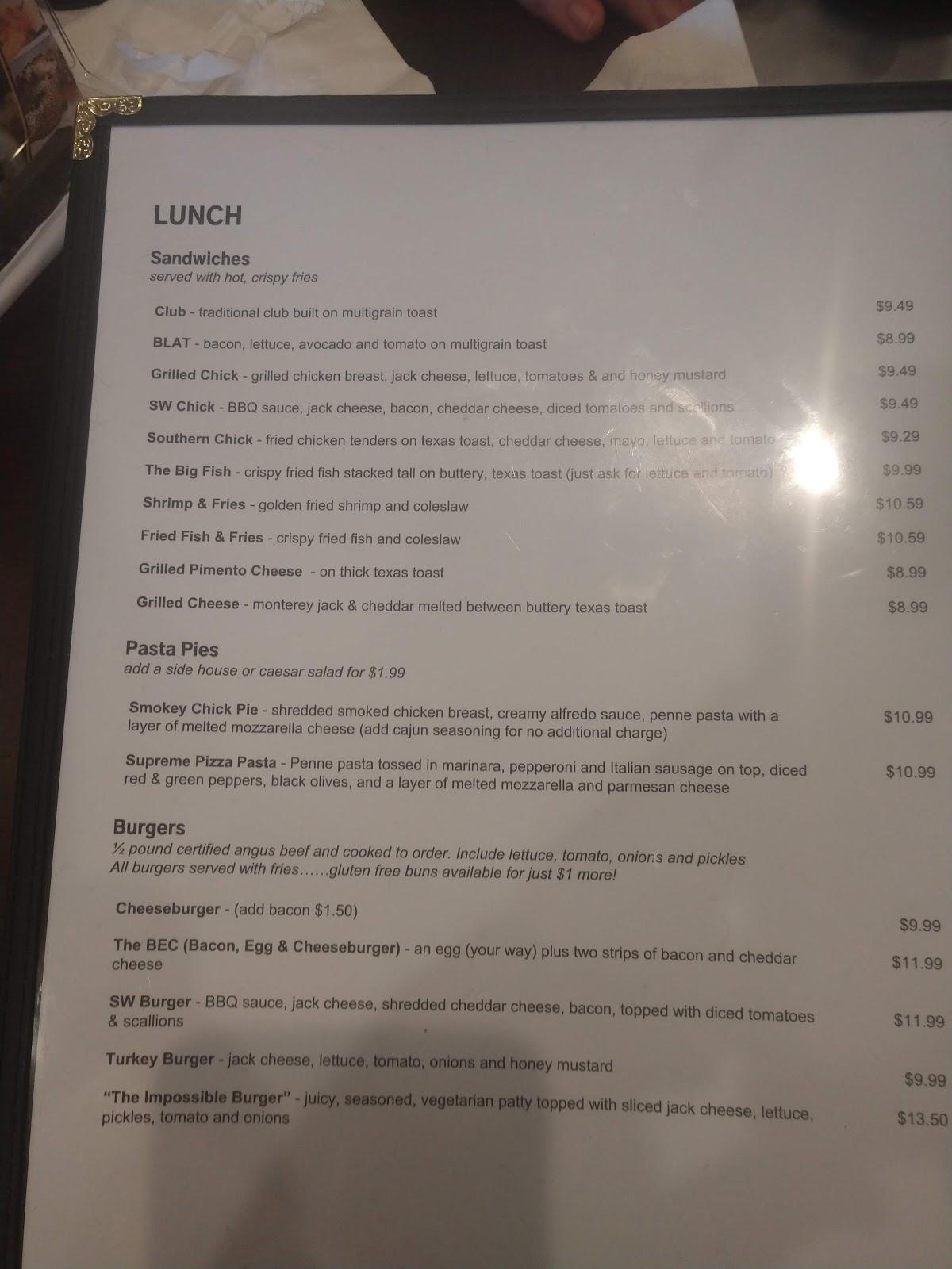 Menu at Two Eggs! restaurant, McDonough