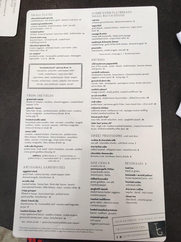 Menu at Collins Bros. Chophouse - Scottsdale pub & bar, Scottsdale
