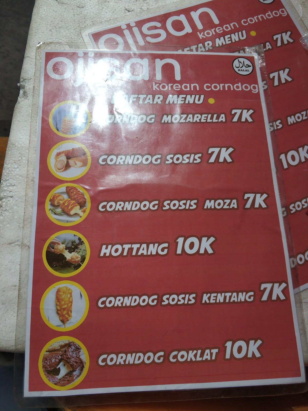 Carta del restaurante OJISAN PLAJU KOREAN STREET FOOD, Palembang, 2Q3H+W85