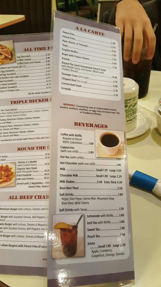 Menu at Round the Clock Diner - East restaurant, York