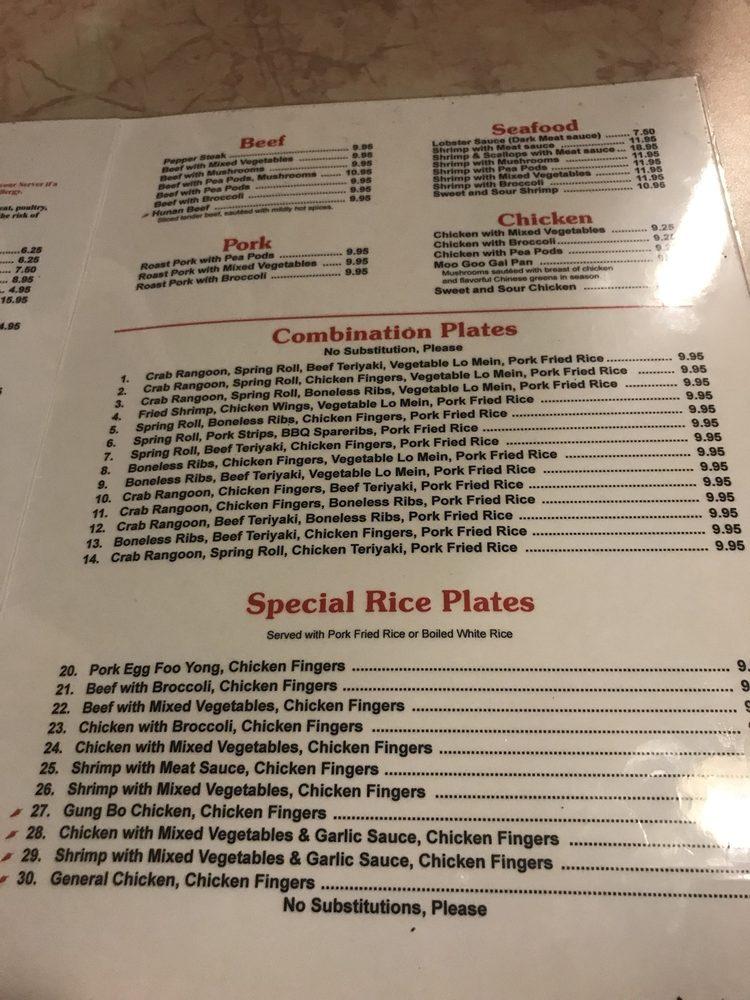 Menu at Royal Palace Restaurant, Dennis