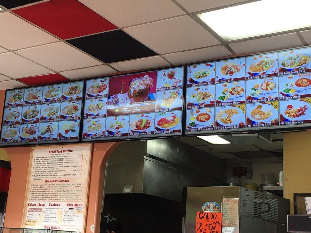 Menu at Taco Inn restaurant, Oxnard, 812 N Ventura Rd
