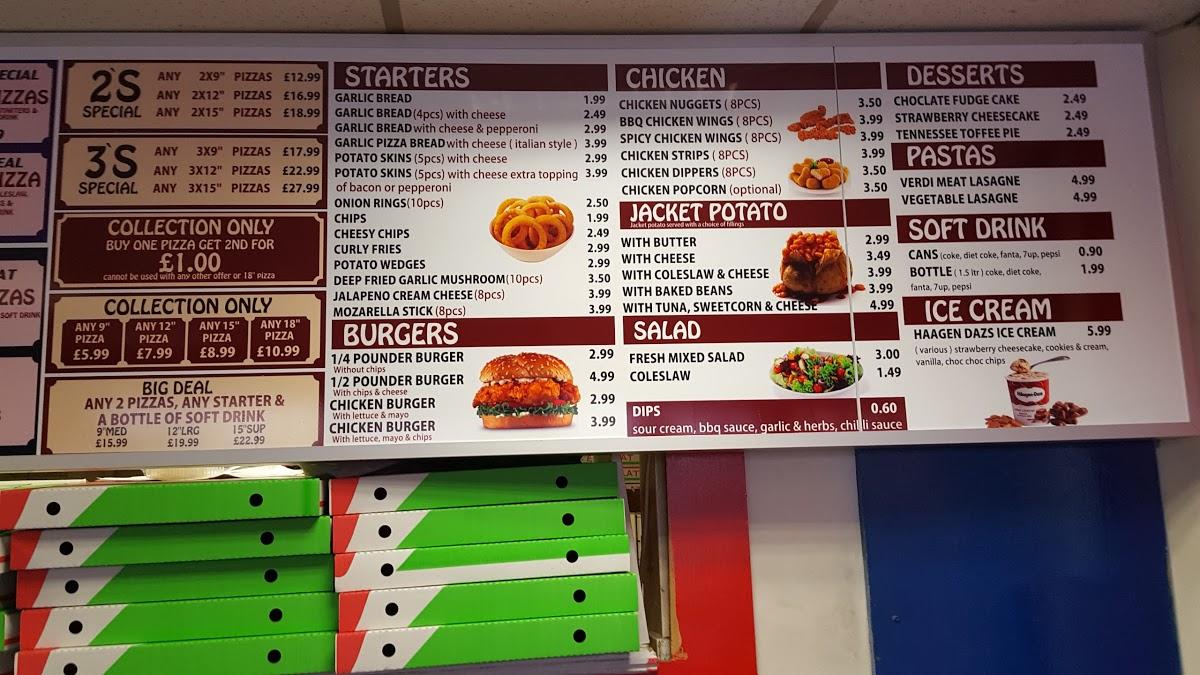 Menu at Texas Pizza pizzeria, Worthing