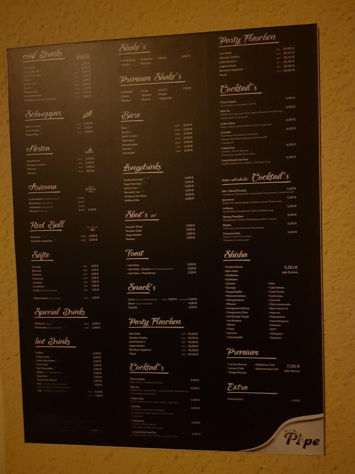 Menu at Caffetteria INCANTO pub & bar, Nuremberg