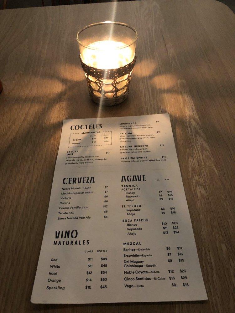 Menu at El Techo pub & bar, Philadelphia