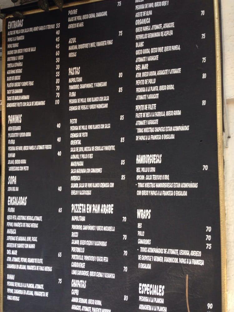 Menu at Flora Lounge restaurant, Naucalpan