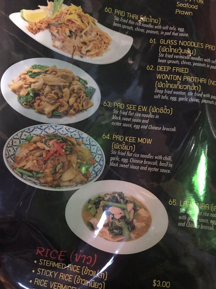 Menu at Dodee Paidang restaurant, Melbourne