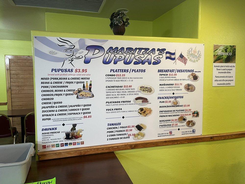 Carta del restaurante Maritza's Pupusas, Queen Creek