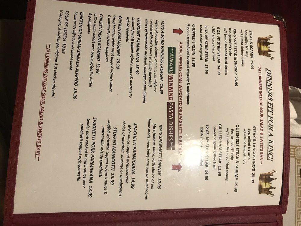Menu at Togi's Family Restaurant, Bradford