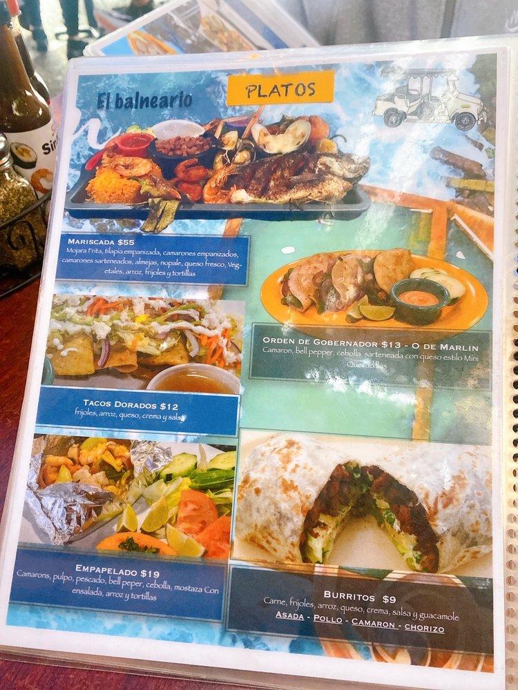 Menu at El Camaron De Sinaloa restaurant, San Jose