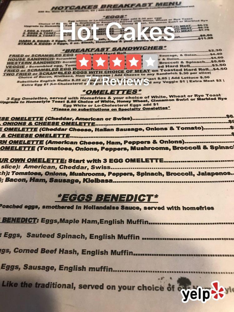 Menu at Hotcakes Family Restaurant, East Windsor