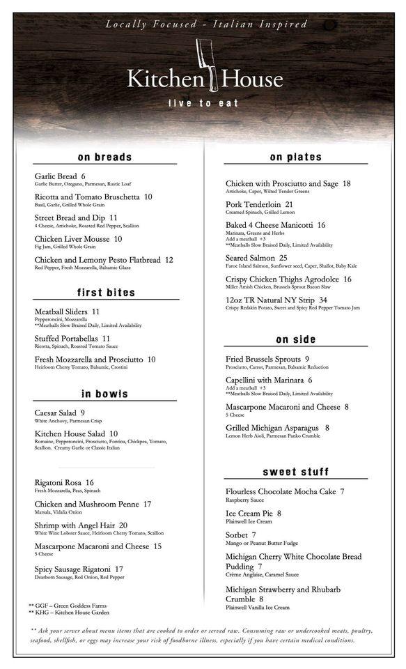 Menu at Kitchen House Catering and Events restaurant, Richland