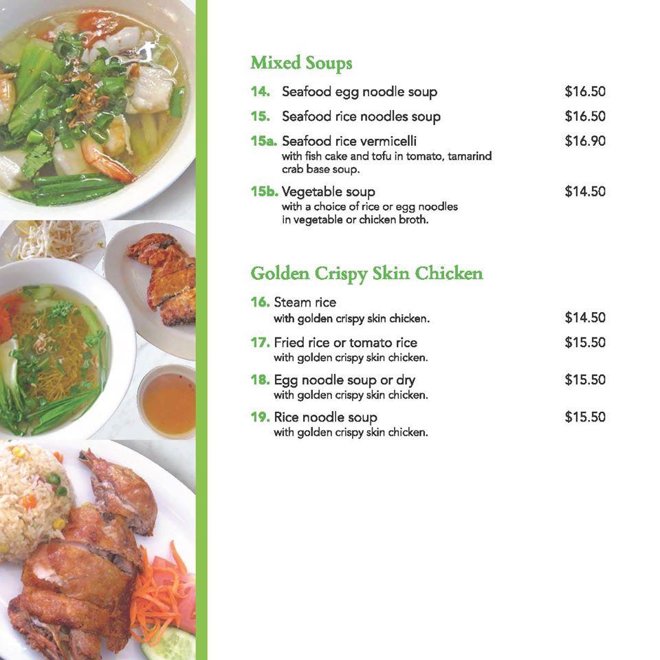 Menu at Saigon Express Drummoyne restaurant, Drummoyne