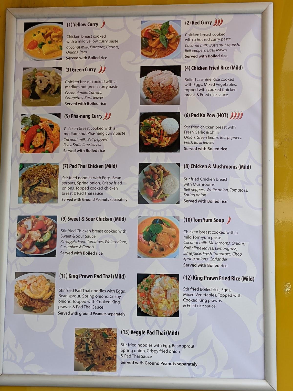 Carta del restaurante Thai Chef Food Truck, Swansea