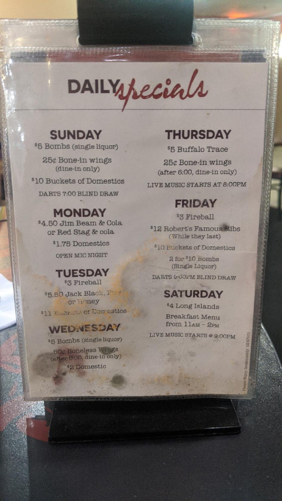 Menu at The Thompson House pub & bar, Indianapolis