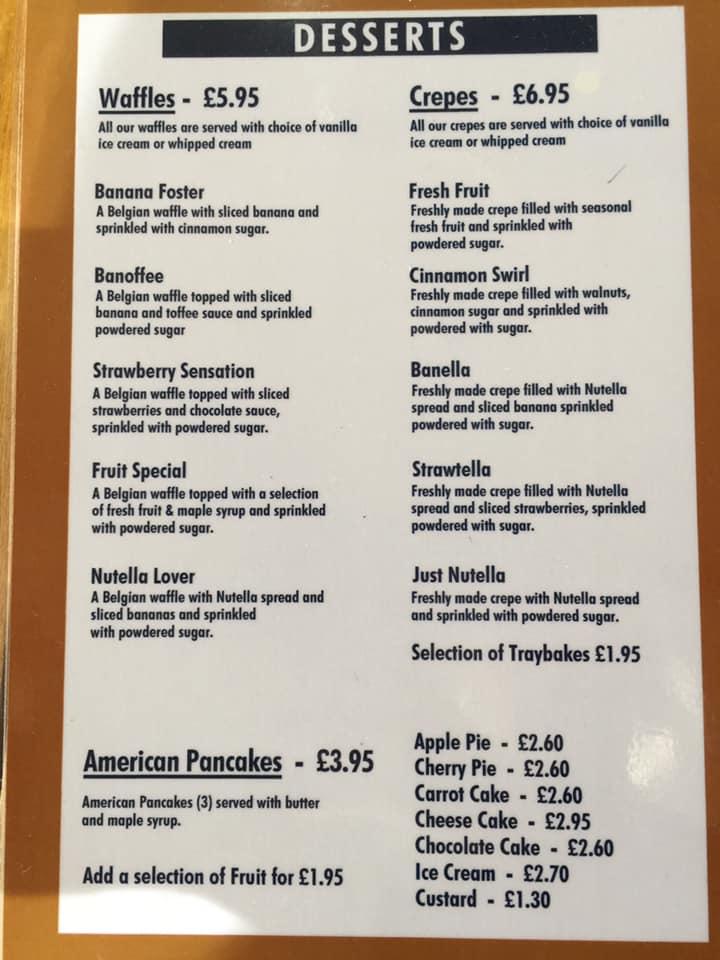 Menu at Rocca Cafe Lounge, Beck Row