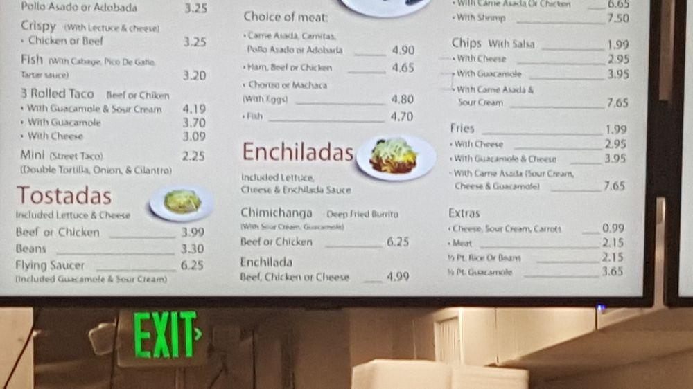 Menu at Albertaco's Mexican Food restaurant, Ridgecrest