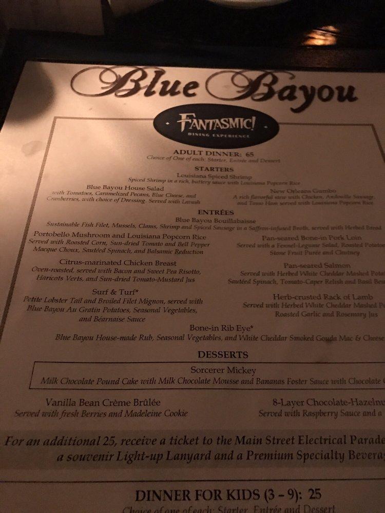 Menu at Blue Bayou Restaurant, Anaheim, S Harbor Blvd
