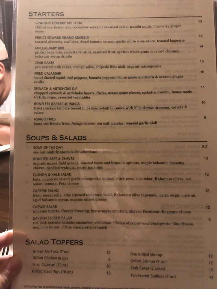 Menu at Harrison's Restaurant, Stowe