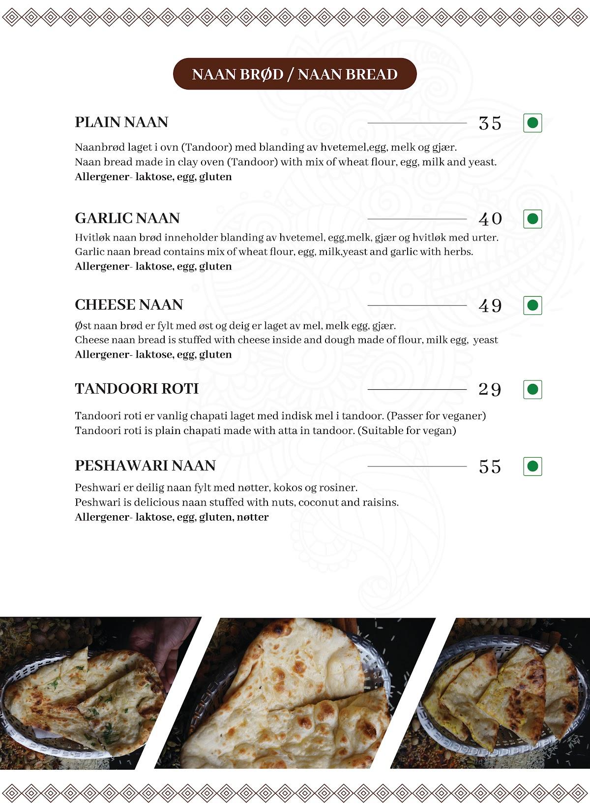 Carta de Himalayan Nepali Restaurant, Oslo