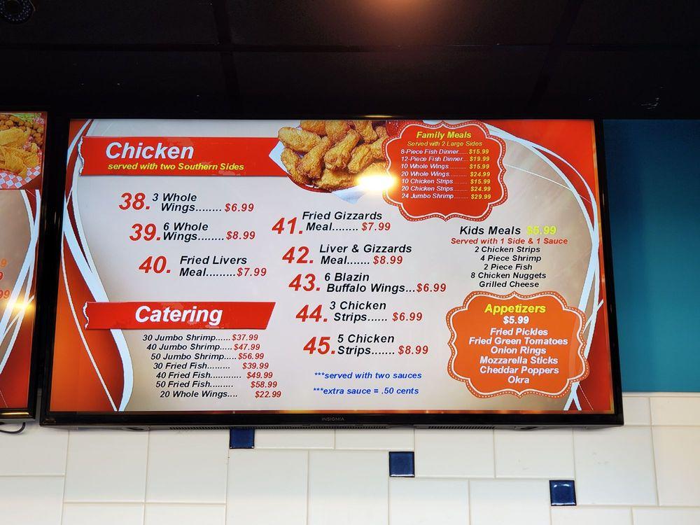 Menu at Sam's Seafood Southern Eatery restaurant, Port Arthur