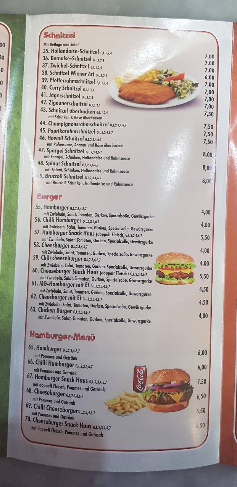 Speisekarte von Snack Haus restaurant, Mönchengladbach