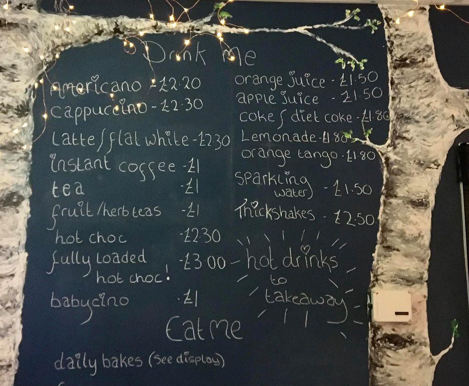 Menu at The Treehouse cafe, Holt