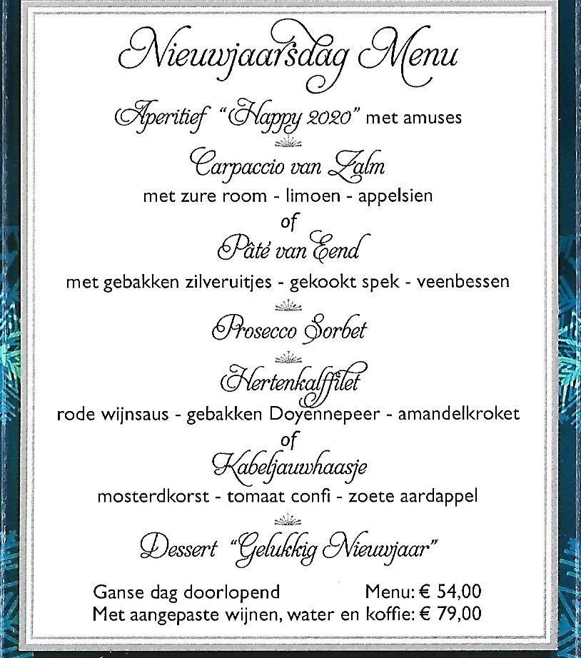 Menu at Mistral, Stekene