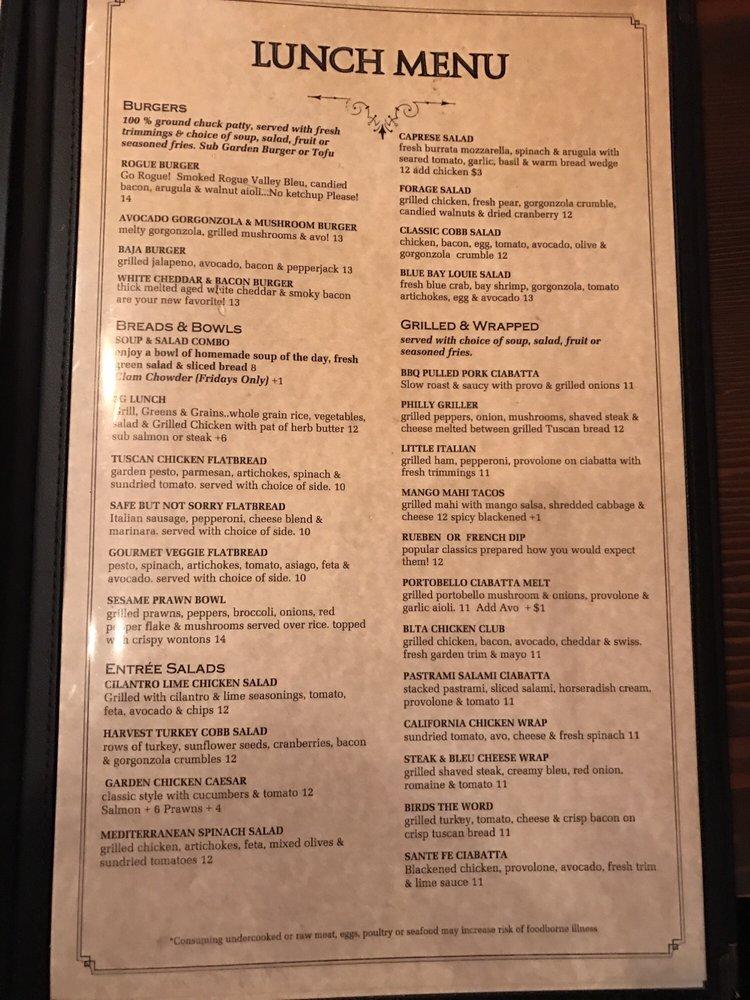 Menu at Brix Grill pub & bar, Roseburg, 527 SE Jackson St